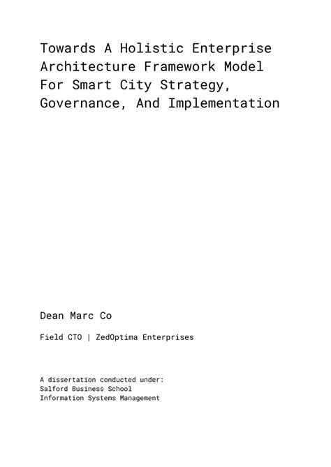 Pdf Towards A Holistic Enterprise Architecture Framework Model For