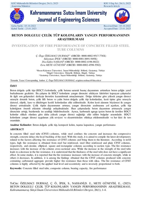 Pdf Investigation Of Fire Performance Of Concrete Filled Steel Tube Columns