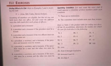 Solved 11 1 Exercises11 1 Counting By Systematic Listing