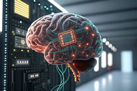 Digital Brain With Circuitry And Artificial Intelligence Concept Stock Illustration