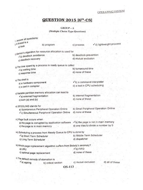Operating System Questions Pdf
