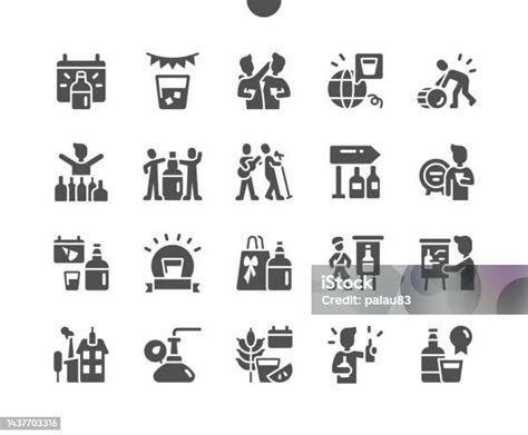 위스키 페스티벌 달력 사람들은 축하합니다 스코틀랜드 파티 음악 공연 벡터 솔리드 아이콘입니다 간단한 픽토그램 위스키에 대한 스톡 벡터 아트 및 기타 이미지 Istock