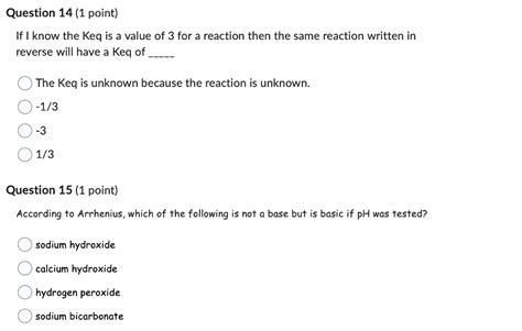 Solved If I Know The Keq Is A Value Of 3 For A Reaction Then Chegg Com