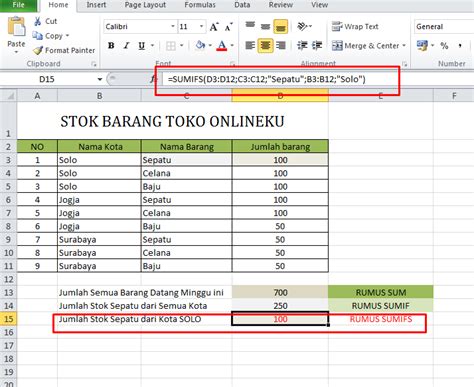 Belajar Rumus Excel Sum Sumif Sumifs Lengkap Update Informasi Menarik