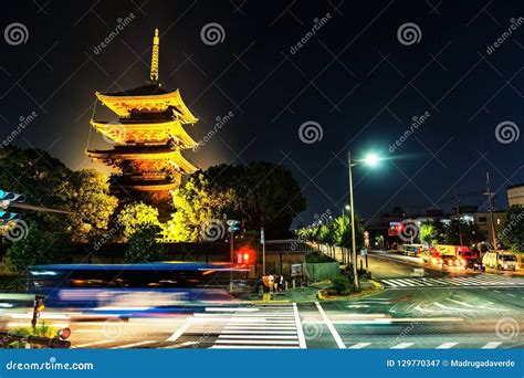 Illuminated Toji Temple In Kyoto Japan Editorial Photography Image Of Travel Culture 129770347