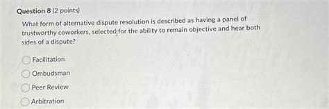 Solved Question 8 (2 ﻿points)What form of alternative | Chegg.com