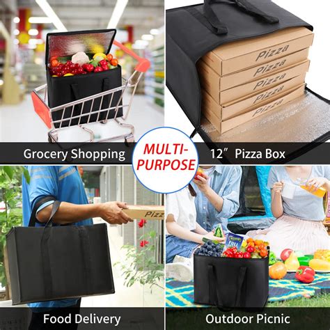 Insulated Food Delivery Bag Xxx Large Insulated Reusable Grocery Cooler Hot Bags Tote Bag For