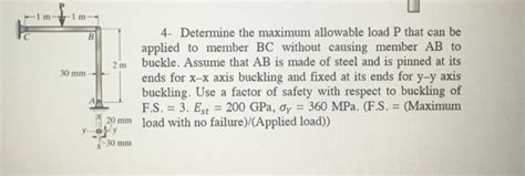 solved determine the maximum allowable load p that can be