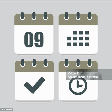 Icon Page Calendar 9 Day Agenda Timer Done Stock Illustration Download Image Now Accuracy
