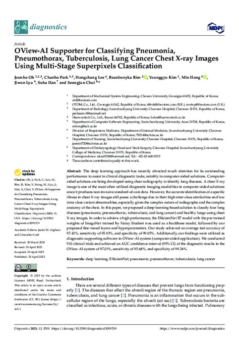 Pdf Oview Ai Supporter For Classifying Pneumonia Pneumothorax Tuberculosis Lung Cancer