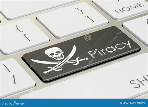 Software Piracy Concept On The Computer Keyboard 3d Rendering Stock