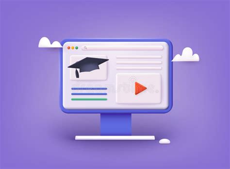Online Education On Website Application Learning Computer With Open