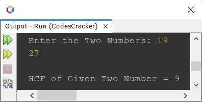 Java Program To Find The HCF And LCM Of Two Numbers