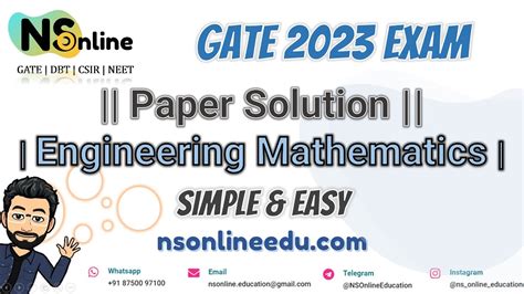 Gate 2023 Engineering Mathematics Gate 2023 Paper Solution
