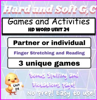 Hard G Soft G Hard C Soft C Games For HD Word Unit 24 Games SOR Phonics
