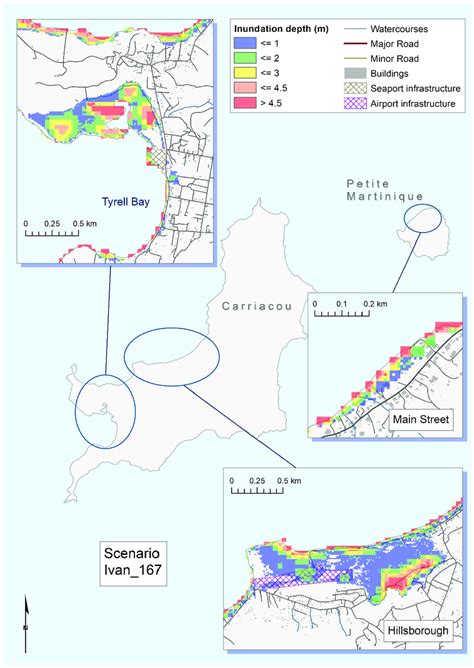 Maps Illustrating Modelled Coastal Inundation Extents And Depths For
