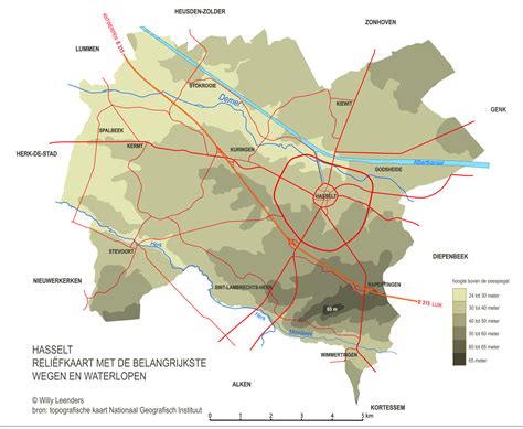 Carte Du Relief De La Commune De Hasselt