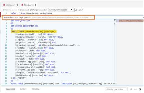 SQL Operations Studio Query Editor And Source Control