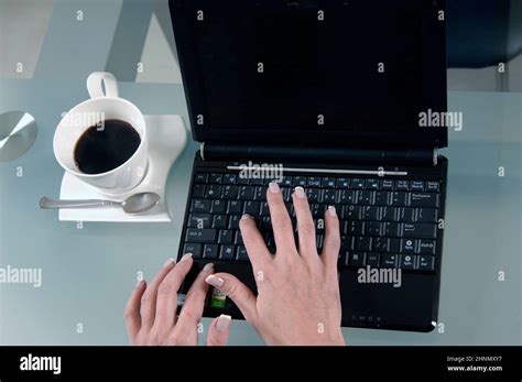 Woman Typing Text On Computer Hi Res Stock Photography And Images Alamy