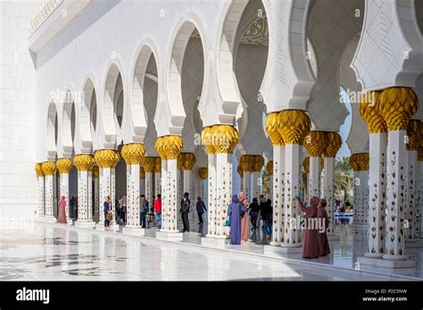 United Arab Emirates Abu Dhabi Sheikh Zayed Great Mosque From The
