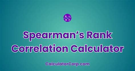 spearman s rank correlation calculator