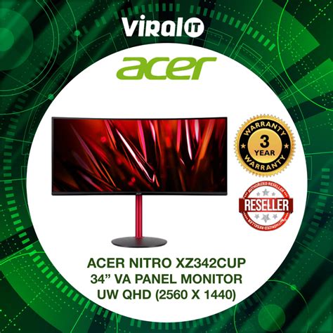 Acer Nitro Gaming Xz Cup Va Panel Monitor Ultrawide Quad Hd X Hz Ms