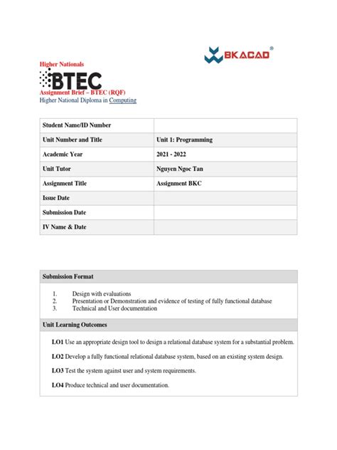 Unit 4 Database Design And Development Assignment 2021 Download