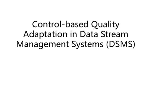 Data Stream Management System Dsms Ppt Download