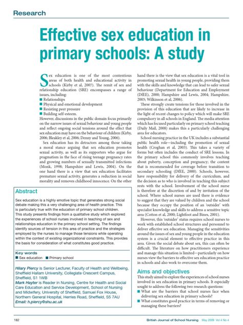 Sex Education In Primary Schools Pdf Sex Education Human Sexual Activity