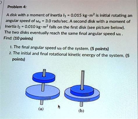 SOLVED Problem A Disk With A Moment Of Inertia I Kg M Is Initial Rotating An Angular