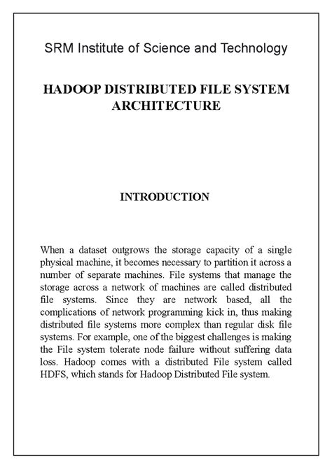 Hadoop Lecture Notes 3 Srm Institute Of Science And Technology