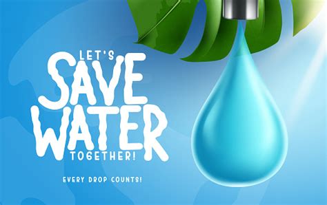 물 클립 아트 디자인을 저장합시다 함께 물을 저장 텍스트 클립 아트 자연 보존을 위한 파란색 배경에 물방울 0명에 대한 스톡 벡터 아트 및 기타 이미지 Istock