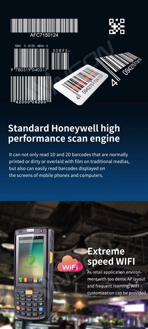 Mobile Data Terminal Qr Code Reader Android 9 Industrial Logistics Pda