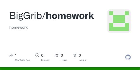 Github Biggribhomework Homework