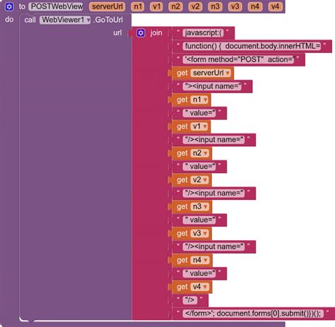 Post Data Using The Webviewer
