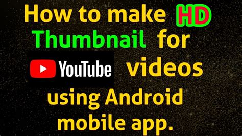 How To Make HD Thumbnail Using Android Mobile App Create HD Thumbnail YouTube