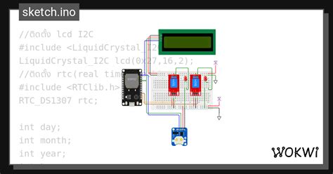 esp32 lcd rtc daysOfTheWeek รายละเอยด Wokwi ESP32 STM32 Arduino Simulator