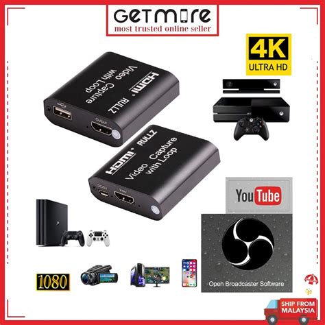 HDMI Video Card Capture With USB Loop 2 0 Cards Recorder Live Streaming Streams Video Recording