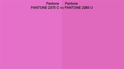 Pantone 2375 C vs PANTONE 2385 U side by side comparison