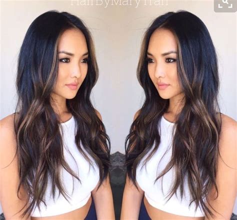 Face Framing Highlights Balayage Asian Hair Highlights Asian Hair