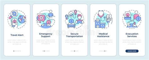 Travel Risk Management Services Onboarding Mobile App Screen Stock