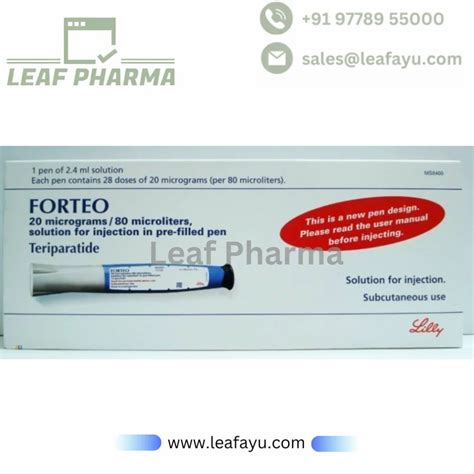Forteo Teriparatide 20mcg Injection 2 4ml Prefilled Pen At Rs 3465