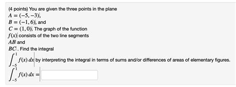 Solved Points You Are Given The Three Points In The Chegg