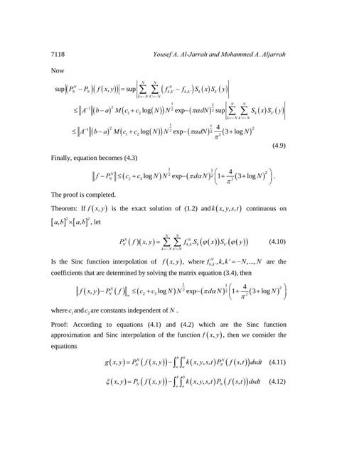 Pdf Sinc Based Method For Solving Two Dimensional · 2 Sinc