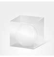 Glass Transparent Cube Illuminated By Spotlights Vector Image