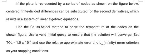 Solved The Steady State Distribution Of Temperature On A