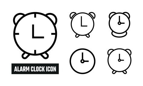 Alarm Clock Lineal Icon Symbol Vector Black Outline Alarm Clock Icon 23807526 Vector Art At