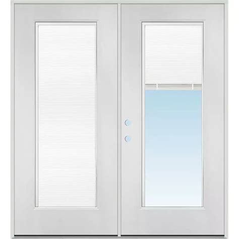 Fiberglass Exterior French Doors With Blinds Glass Designs
