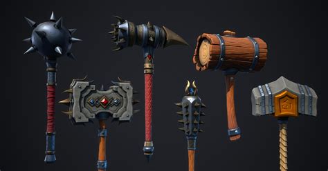 Stylized Fantasy Weapons Hammers 3d Weapons Unity Asset Store