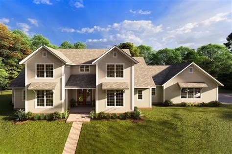 Grand 4 Bedroom 2 Story Shingle Style Home With Turreted Loft Floor Plan